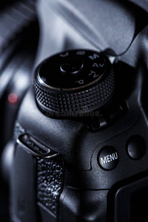 Close up of DSLR camera stock photo. Image of shutter - 58161762