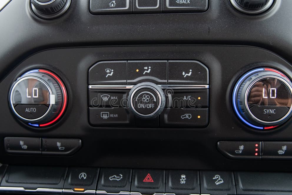 Close Up of Dusty Control Panel of a New Vehicle Stock Photo - Image of ...