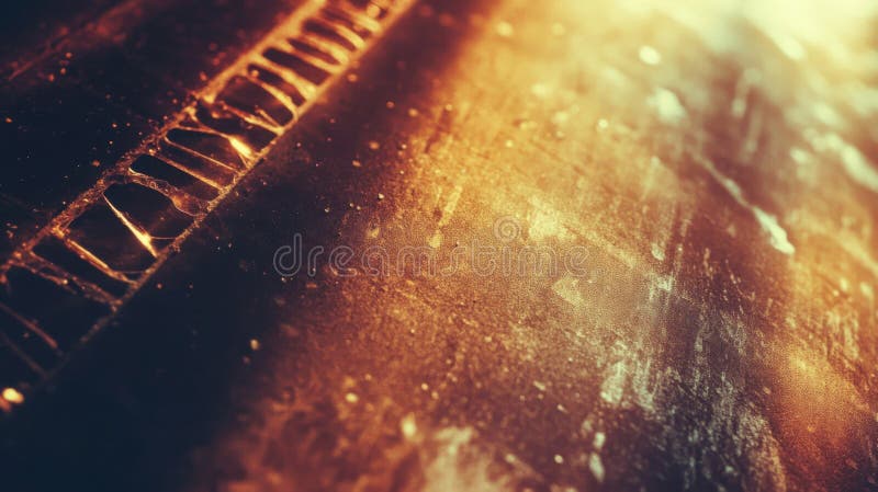 Close-up of a Dusty and Worn Surface with a Glowing Line Stock ...