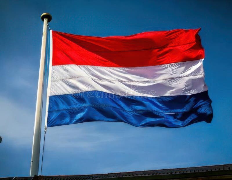Close Up of a Dutch Flag at 2-2-2025 Stock Illustration - Illustration ...