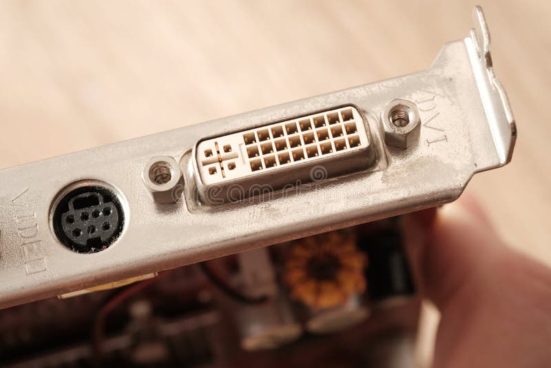Close Up of DVI Port on Display Card Stock Image - Image of pins ...
