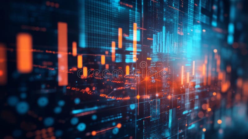 Close-up of Dynamic Digital Data Chart in Futuristic Design Stock Photo ...