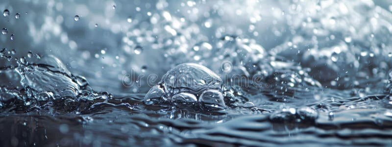Dynamic Water Splash with Bubbles and Ripples in Motion Stock Image ...