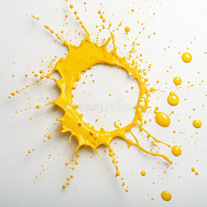 Vibrant Yellow Paint Splatter: Abstract Artistic Expression Stock ...