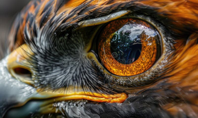 Close-up of Eagle S Eye. Macro of Hawk S Eye Stock Image - Image of ...