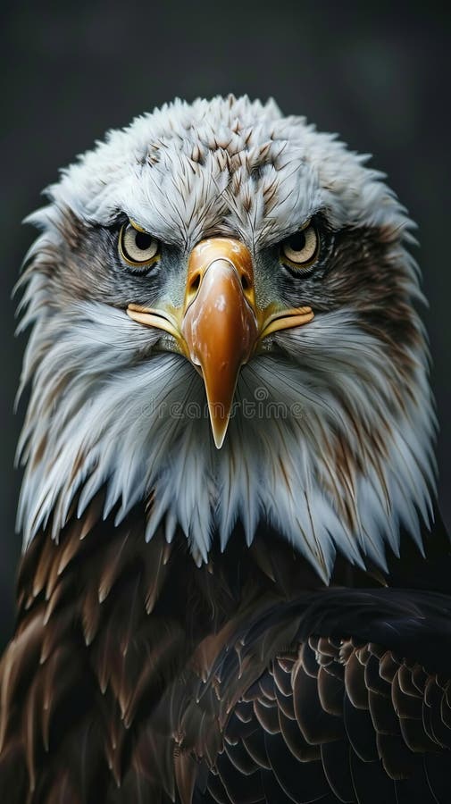 A Close Up of an Eagles Face with a Blue Bubble in the Eye. the Eagle ...