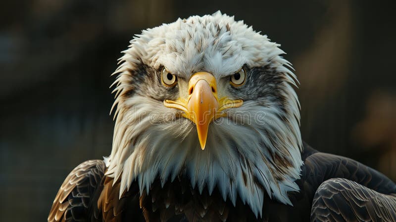 A Close Up of an Eagles Face with a Blue Bubble in the Eye. the Eagle ...