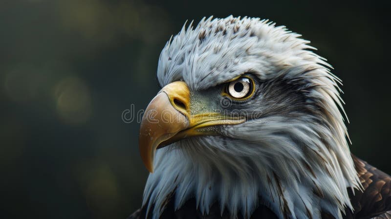A Close Up of an Eagles Face with a Blue Bubble in the Eye. the Eagle ...