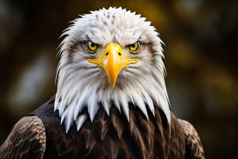 Close Up of Eagle S Face with Yellow Around Its Eyes and Beak ...