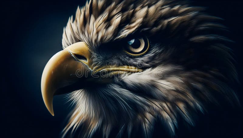 Powerful Eagle Portrait with Piercing Gaze and Dramatic Lighting ...