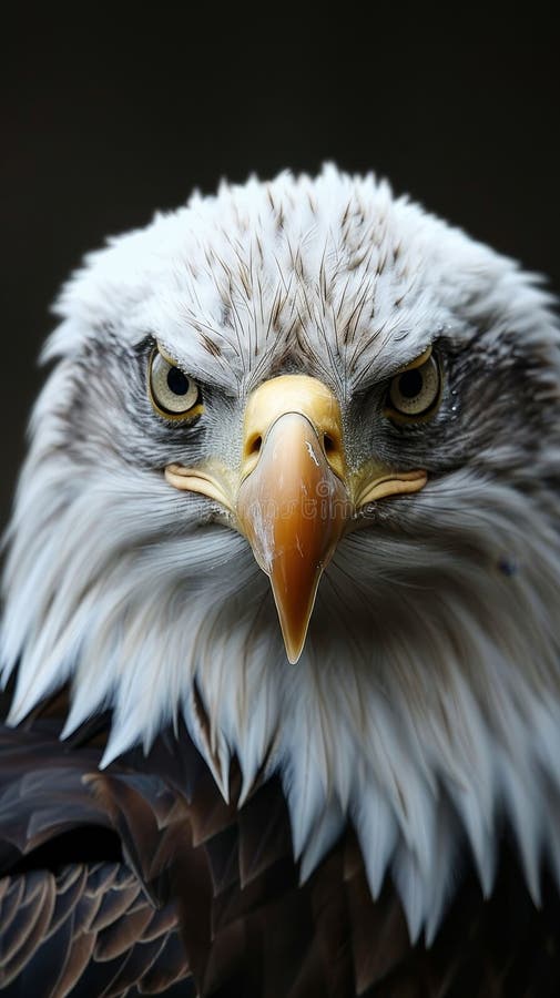 A Close Up of an Eagles Face with a Blue Bubble in the Eye. the Eagle ...
