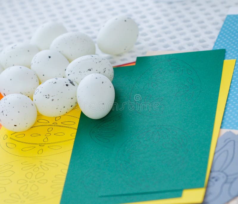 Close-up Easter Egg Decorating and Painting Tools. Stock Image - Image ...