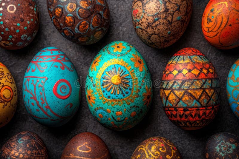 Close-Up of Easter Eggs Featuring Breathtakingly Detailed Floral ...