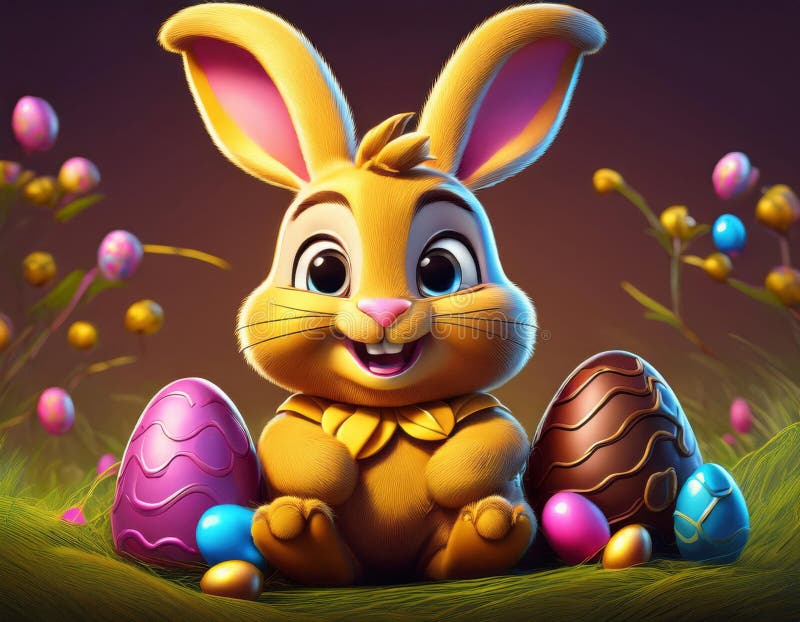 Close Up of an Eastern Bunny Cartoon Stock Illustration - Illustration ...