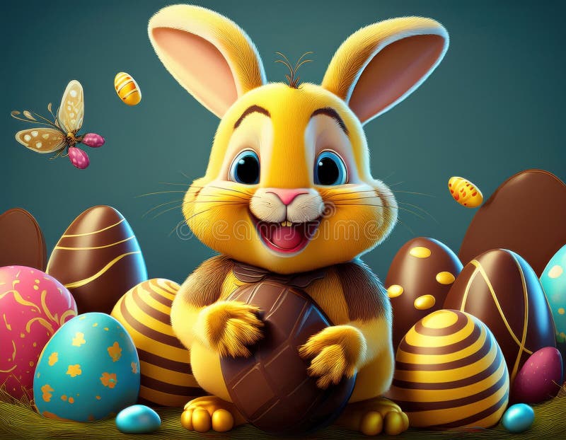 Close Up of an Eastern Bunny Cartoon Stock Illustration - Illustration ...