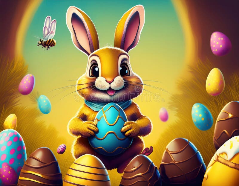 Close Up of an Eastern Bunny Cartoon Stock Illustration - Illustration ...