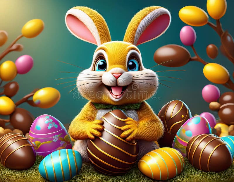 Close Up of an Eastern Bunny Cartoon Stock Illustration - Illustration ...