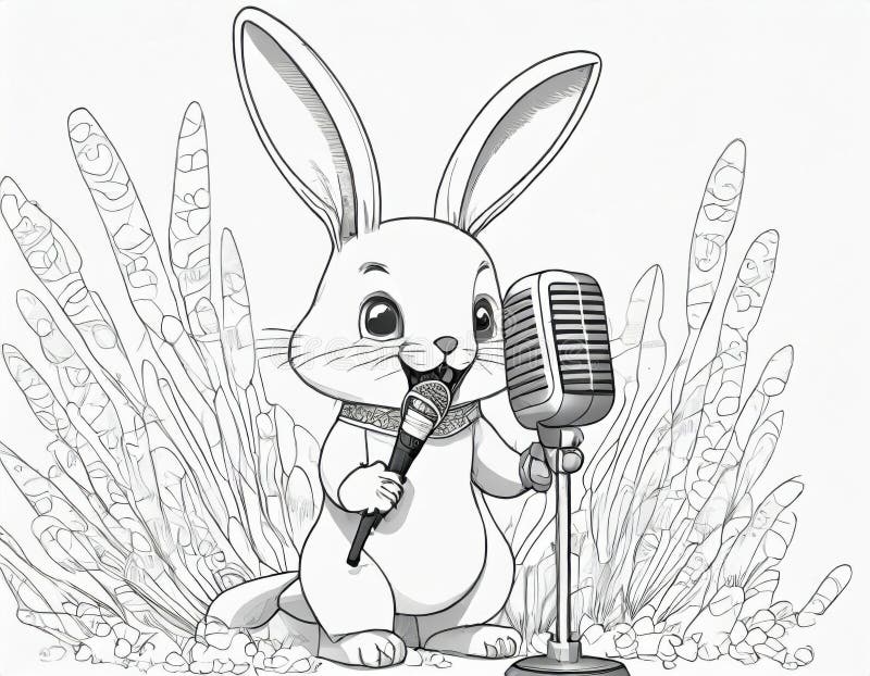 Cartoon Animal Singing Coloring Pages