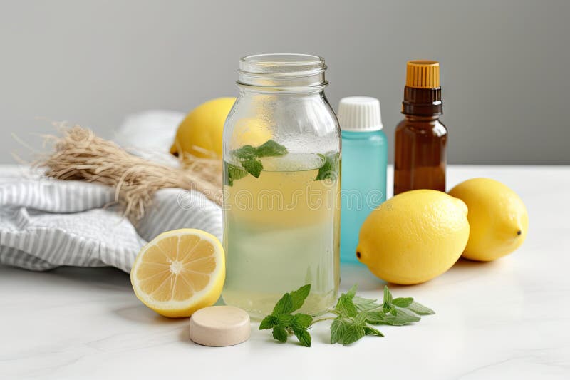 Close-up of Eco-friendly Cleaning Product with Ingredients Listed Stock ...