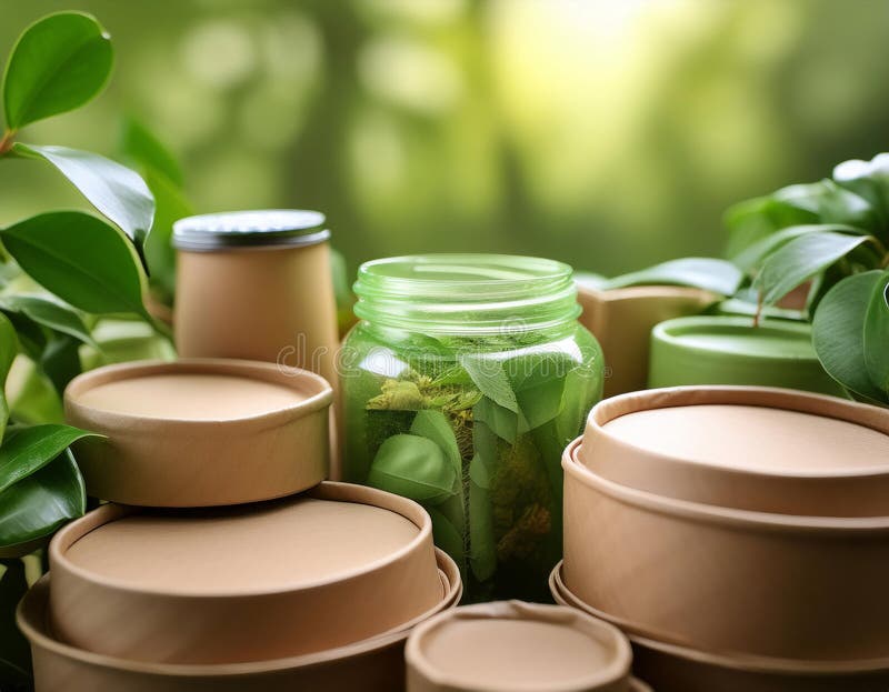 Close-Up of Eco-Friendly Packaging Solutions Stock Illustration ...