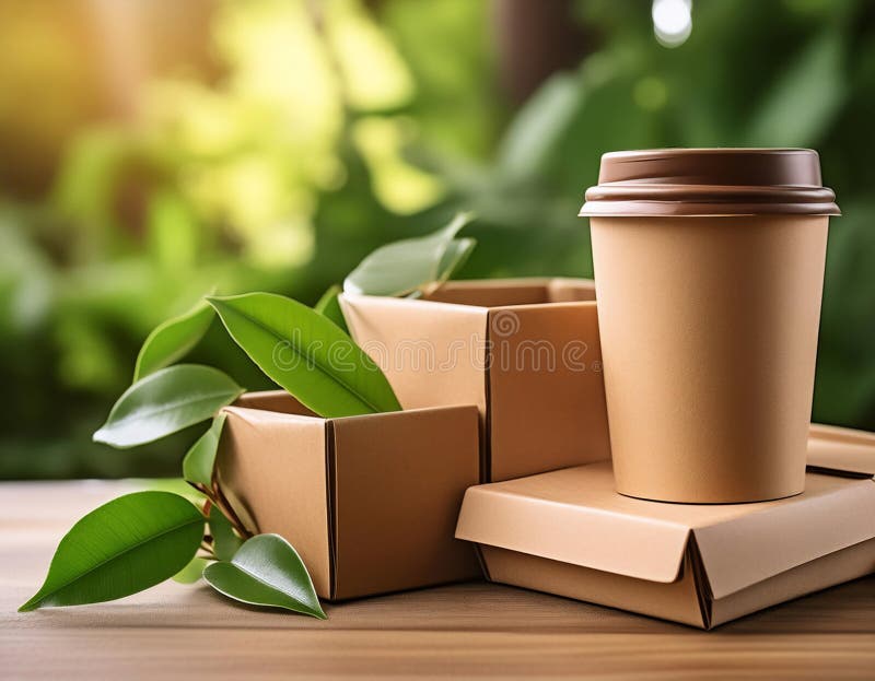 Close-Up of Eco-Friendly Packaging Solutions Stock Illustration ...