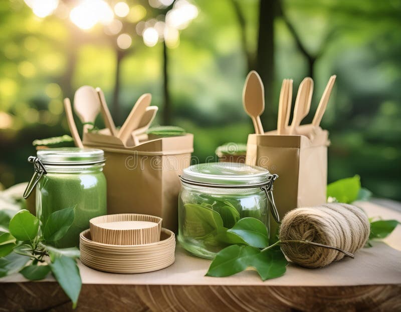 Close-Up of Eco-Friendly Packaging Solutions Stock Illustration ...