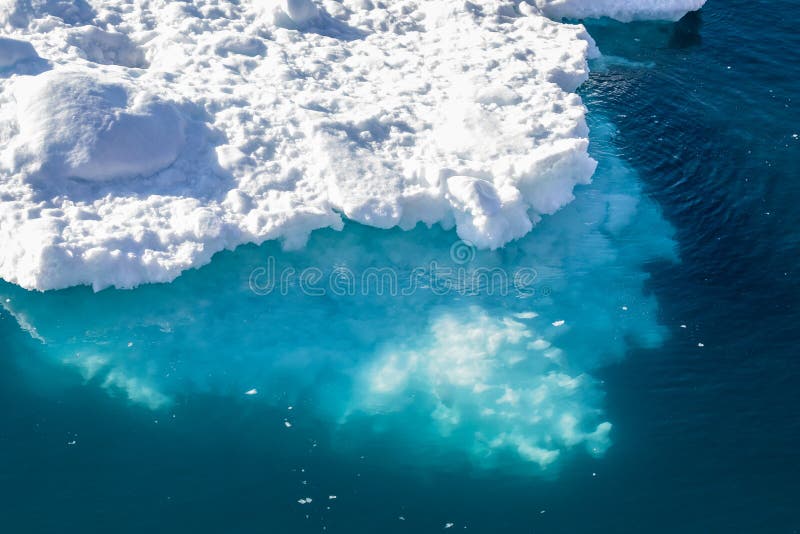 Close Up of Edge of Iceberg and Blue Berg Under the Water Stock Photo ...