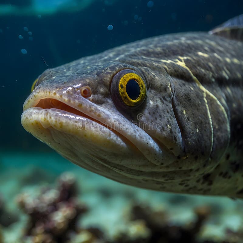 Close-Up of Eel-tailed Catfish Face, Featuring Sharp Whiskers and ...