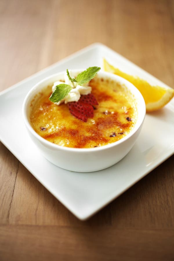 Close Up Egg Custard and Strawberry Stock Photo - Image of pudding ...