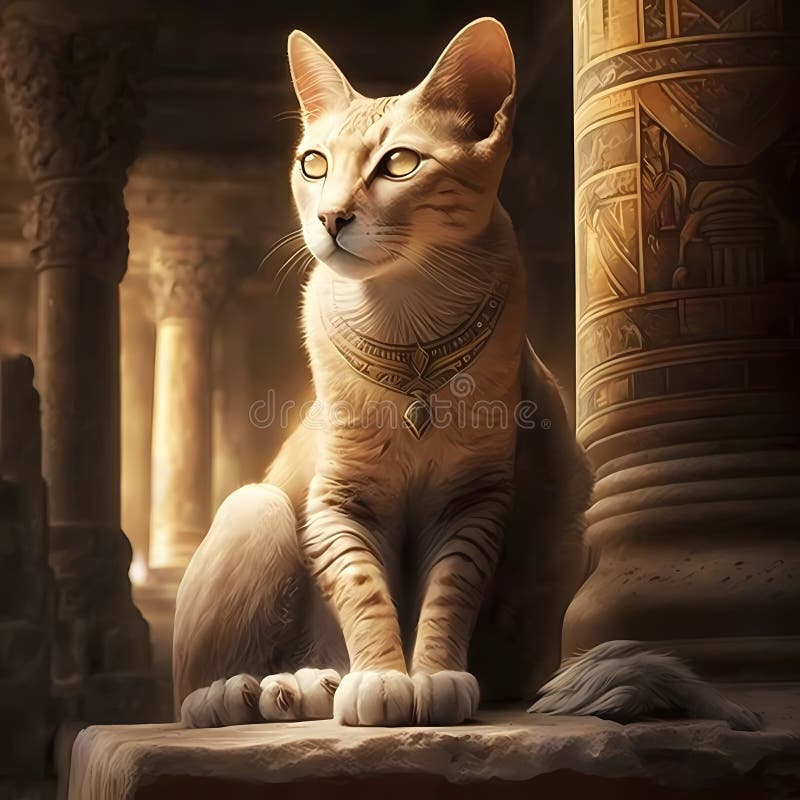 Egypt Cat Close Up. Generative AI Stock Illustration - Illustration of ...
