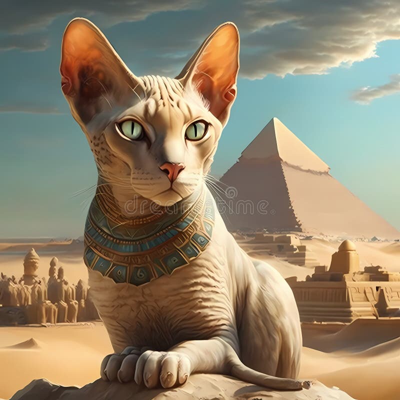 Egypt Cat Close Up. Generative AI Stock Illustration - Illustration of ...