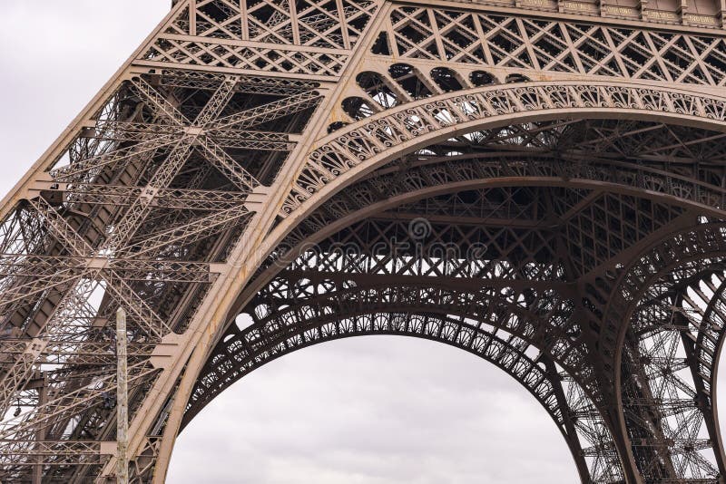 Close Up Eiffel Tower in Paris Stock Image - Image of historic ...