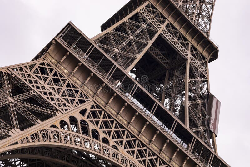 Close Up Eiffel Tower in Paris Stock Image - Image of city, metal ...
