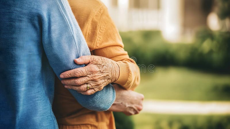 Close-up of Elderly Couple Embracing with Love and Support Stock ...