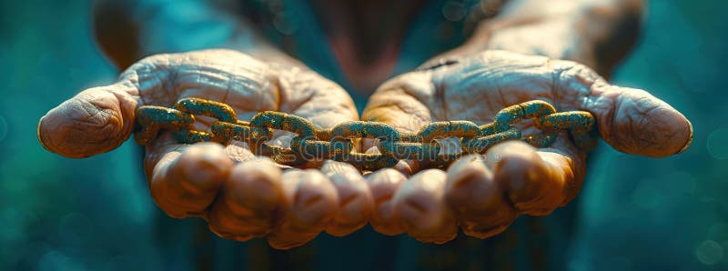 Breaking Free from Chains stock illustration. Illustration of detention ...