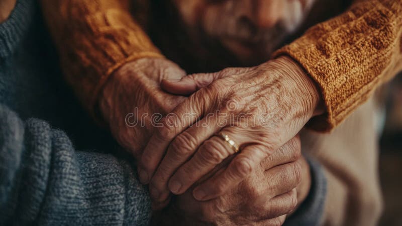 Close-up of Elderly Hands Showing Support and Warmth in Old Age Stock ...