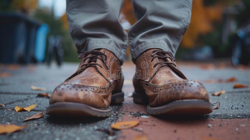 Close-up of an Elderly Mans Feet in Old Worn Shoes Stock Image - Image ...