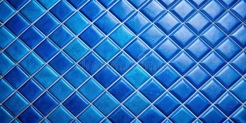 A Close Up of an Electric Blue Diagonal Tile Wall Pattern Generative by ...