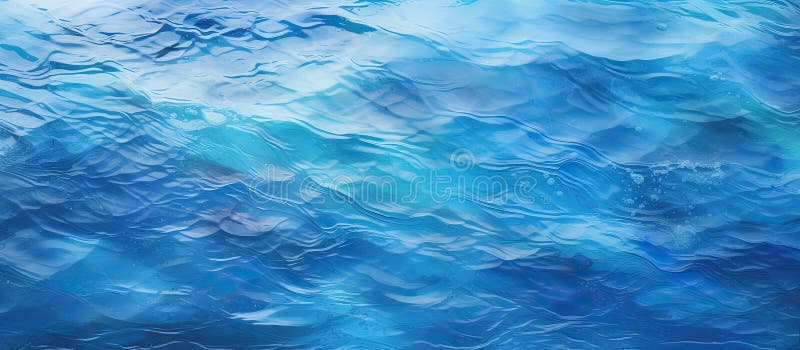 Close Up of Electric Blue Water with Wind Wave Pattern on Ocean Surface ...