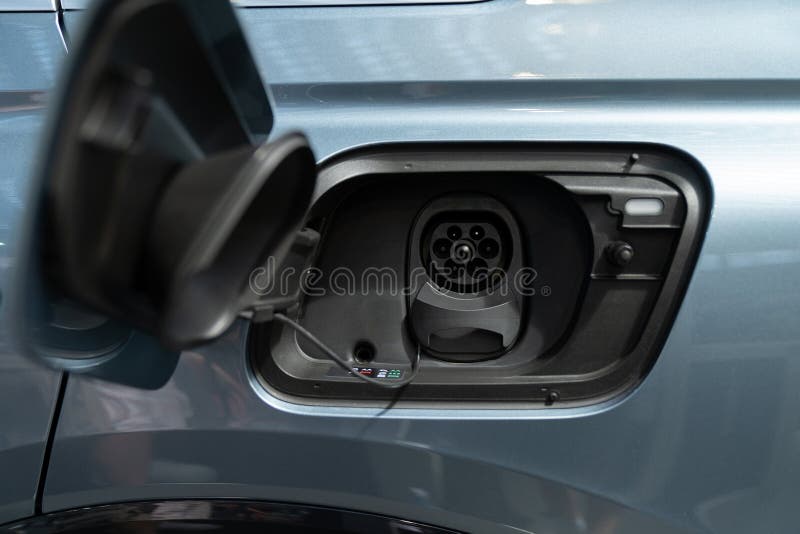 Close Up of an Electric Car Inlet Stock Image - Image of transportation ...
