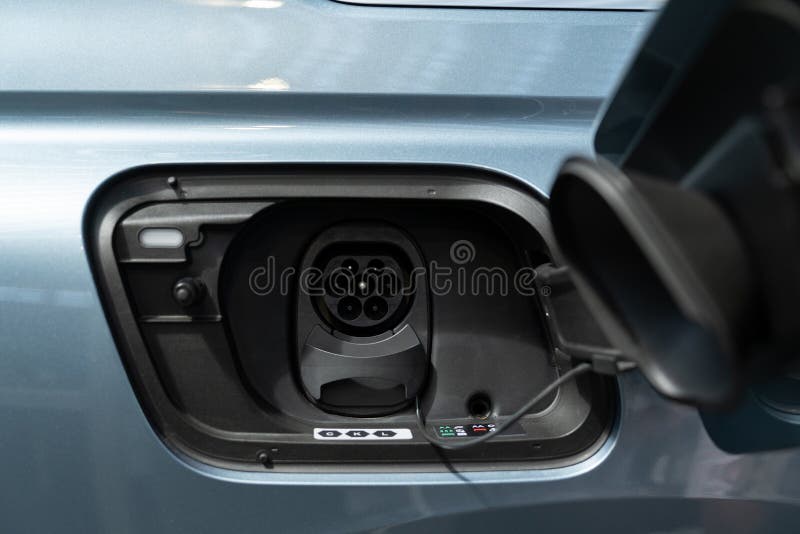 Close Up of an Electric Car Inlet Stock Photo - Image of ecological ...