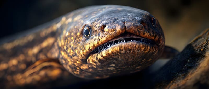 A Close-up of an Electric Eel Stock Illustration - Illustration of ...