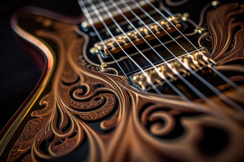 Close-up of Electric Guitar Strings, with Their Intricate Patterns and ...