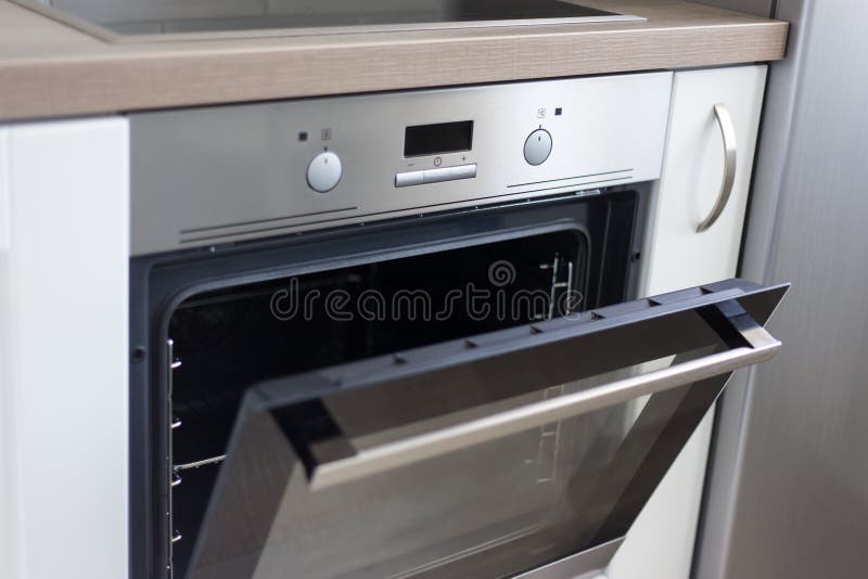Close Up of Electric Stove in Modern Kitchen Stock Image - Image of ...