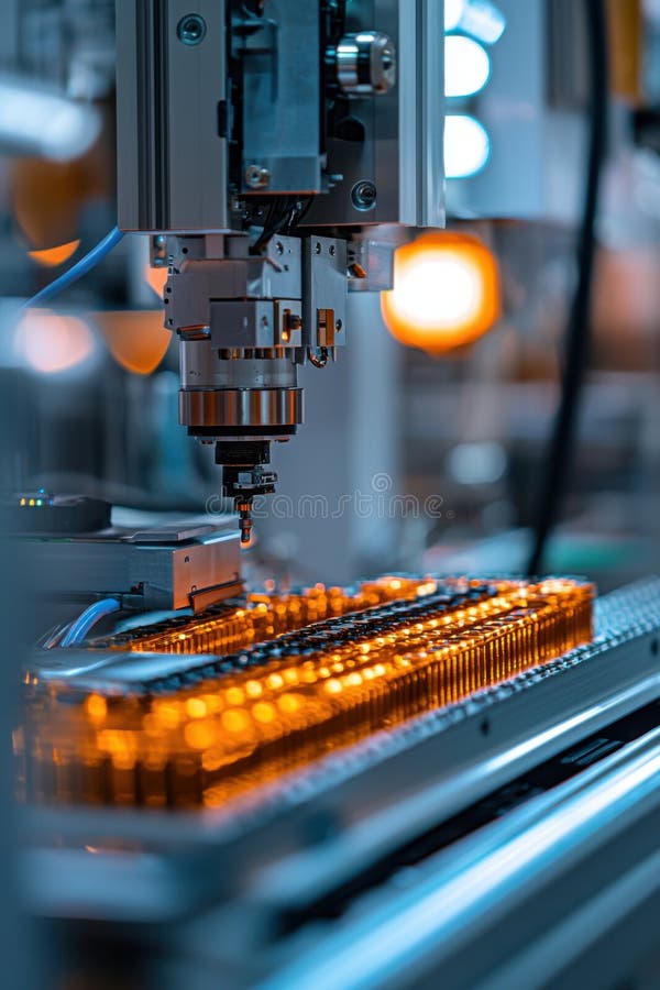 Close-up of Electric Vehicle Battery Manufacturing in Progress Stock ...