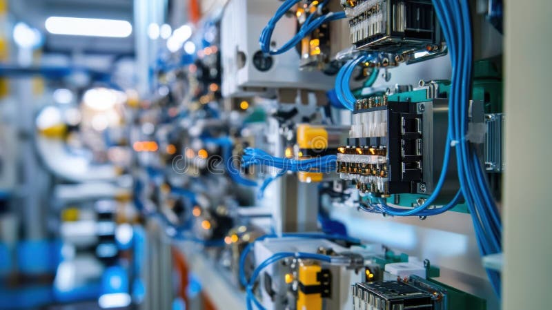 Electrical Cabinet Showing Complex Wiring in Modern Manufacturing ...