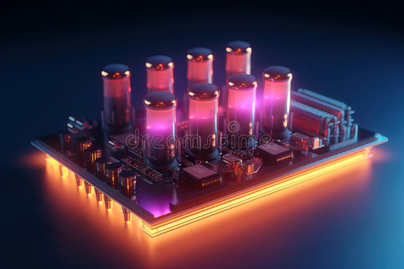 Close Up of an Electrical Circuit Board with a CPU, a Microchip, and ...