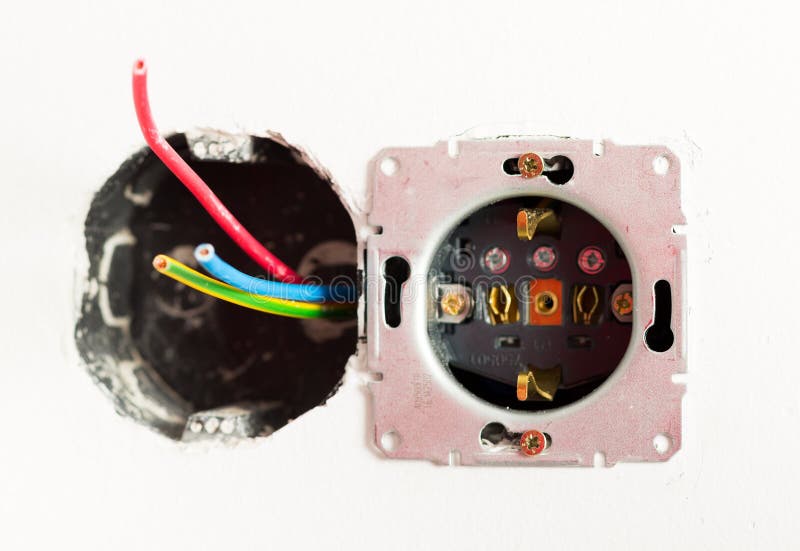 Close-up of Electrical Socket Stock Photo - Image of work, install ...