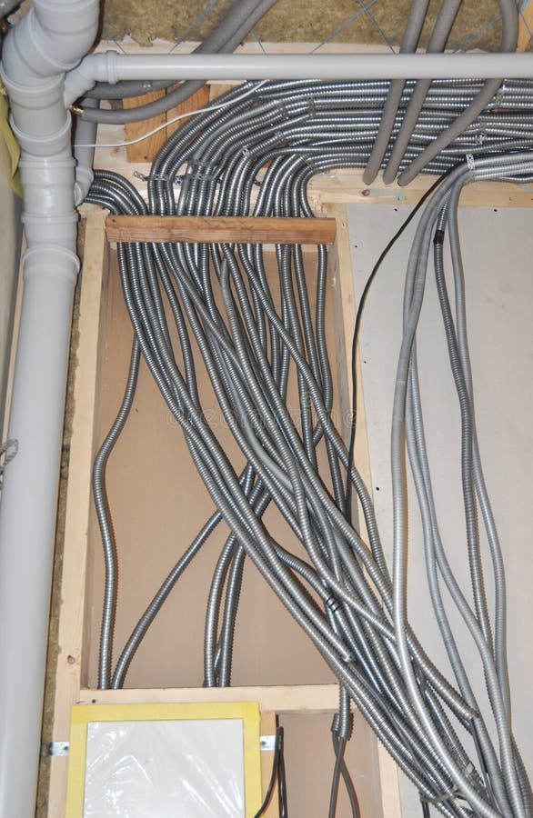 Electrical Wiring. Electric Wire Installation in House Stock Image ...