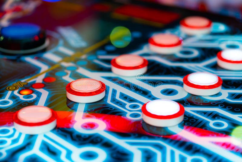 Close-up of an Electronic Arcade Game. Board Game Button Abstraction ...